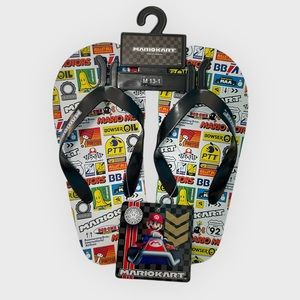 Nintendo | Shoes | Super Mario Nintendo Mario Kart Flip Flops Nwt ...